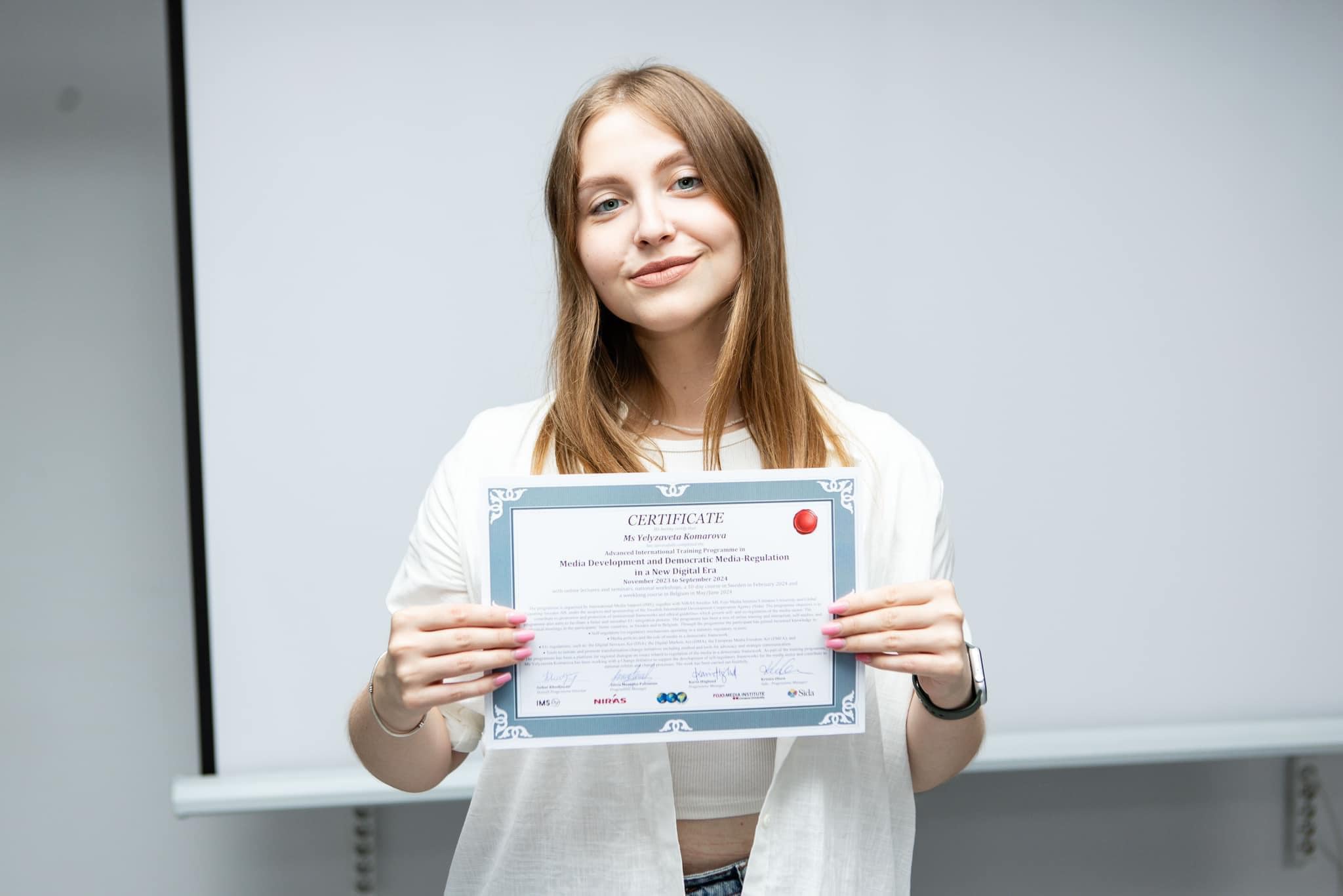 Congratulations to Elizabeth Komarova on completing the ITP Media Development Program ...
